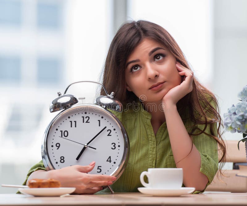 Student with Gian Alarm Clock Preparing for Exams Stock Image - Image ...