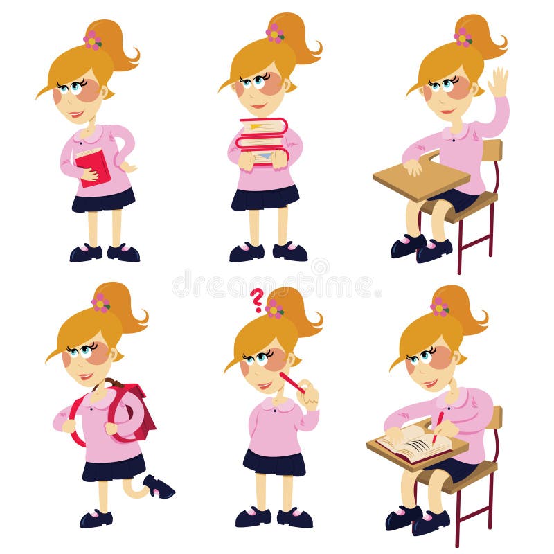 Student Girl Classroom Classmates Stock Illustrations – 684 Student ...