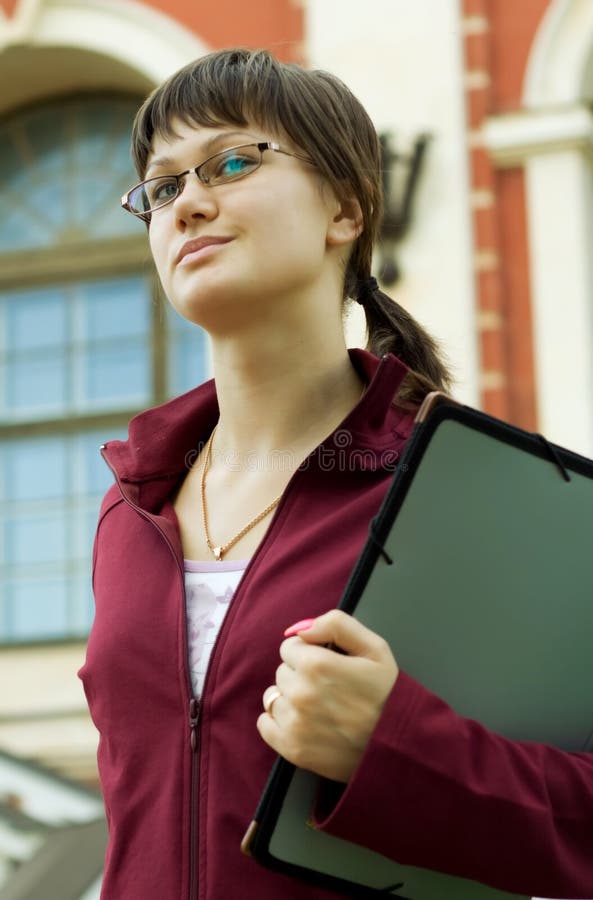 Student girl stock image. Image of glasses, portrait, business - 3027633