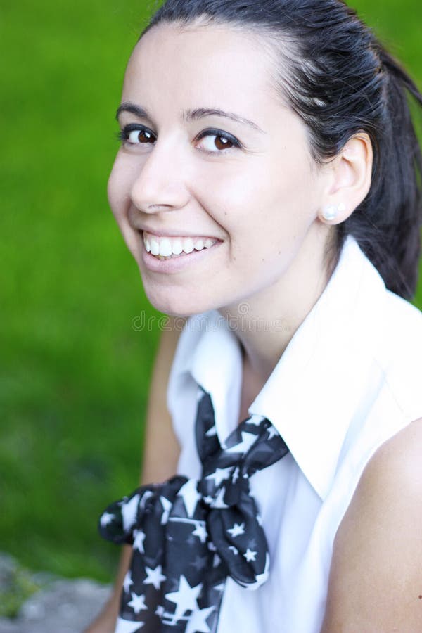 Student Girl with Bright Smile Stock Image - Image of smiling, portrait ...