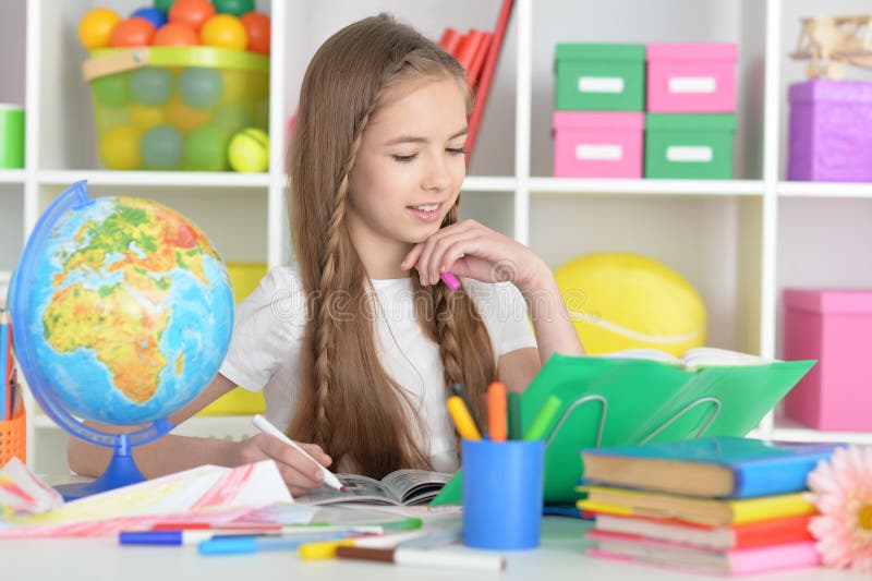 Student girl at class stock photo. Image of person, indoors - 78564000