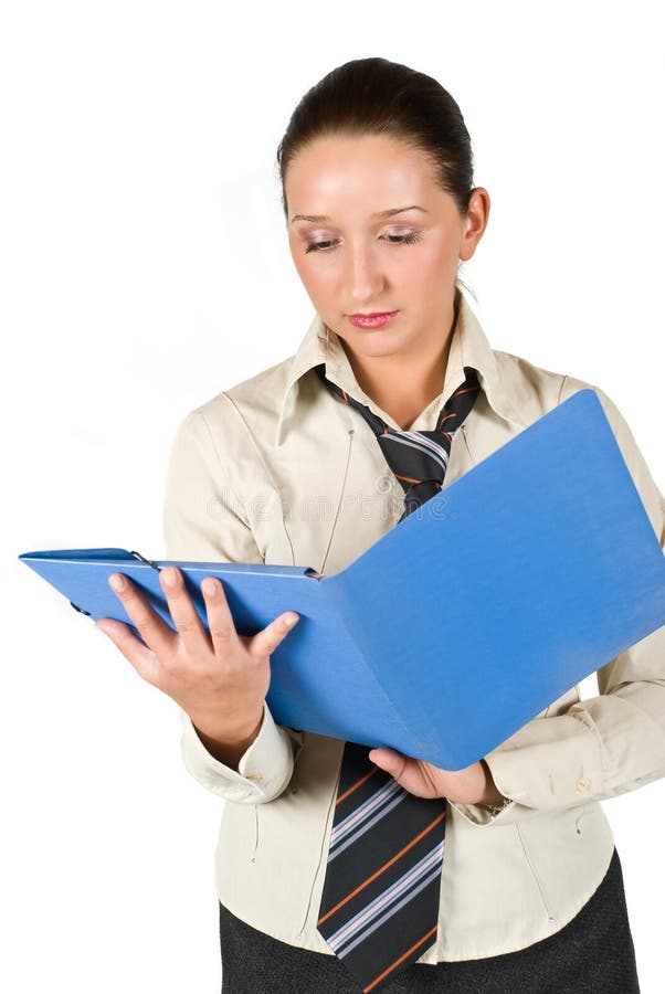 Student girl with folder stock image. Image of caucasian - 9134509