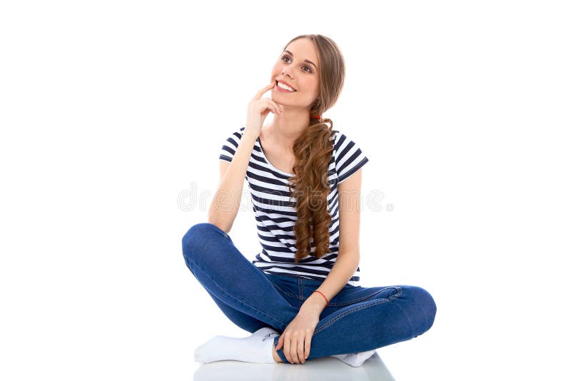 Student Girl, Isolated Over Background Stock Photo - Image of smile ...