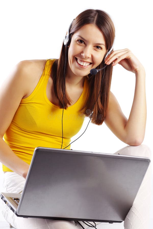 Student girl with laptop stock image. Image of beautiful - 13103875