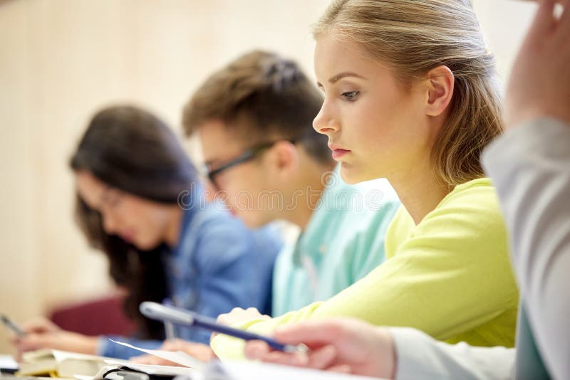Student girl at lecture stock image. Image of group, person - 79546093