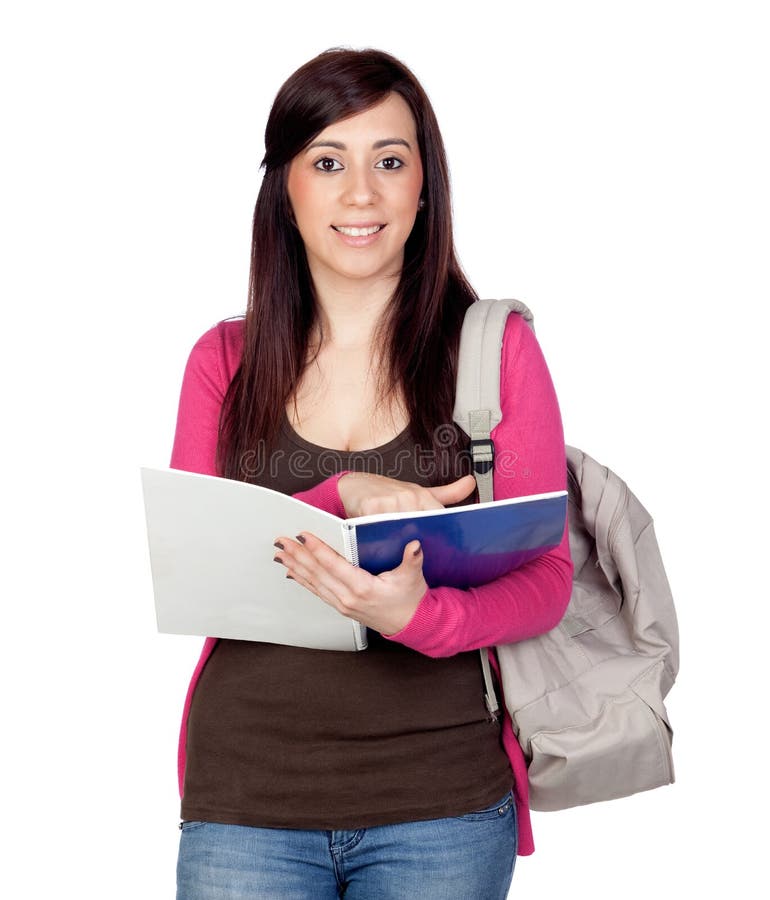 Girl with notebook stock photo. Image of student, business - 2237484