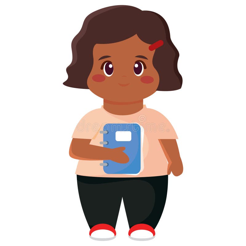 Student Girl with Notebook. Vector Stock Vector - Illustration of ...