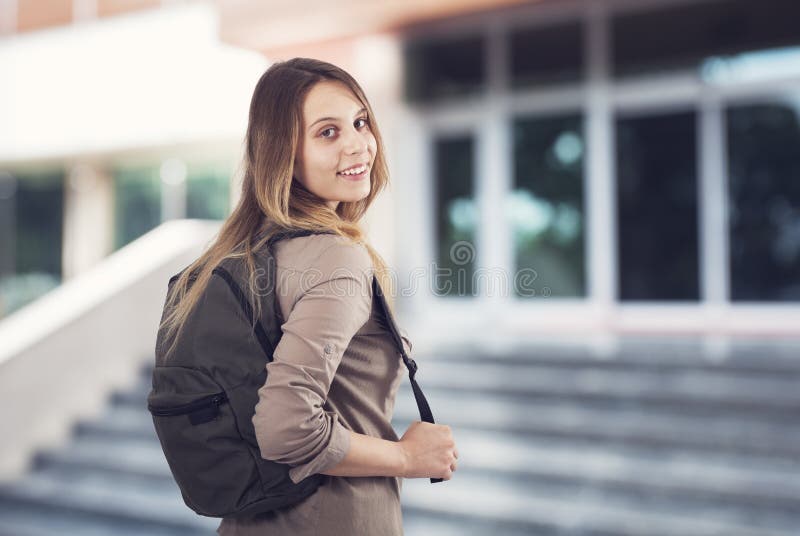 Student girl at school stock photo. Image of smile, campus - 71516858