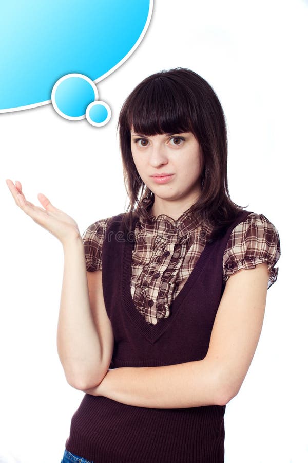 Student girl thinking stock photo. Image of isolation - 21537388