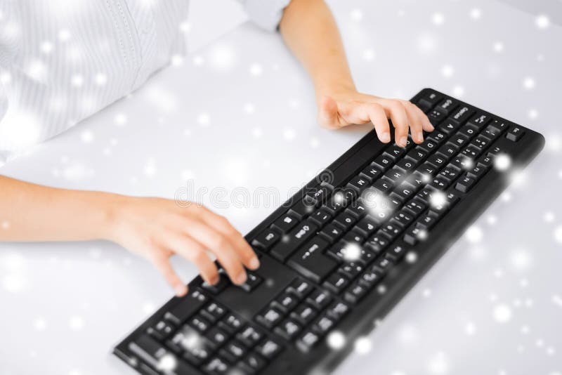 Student Girls Hands Typing on Keyboard Stock Photo - Image of modern ...