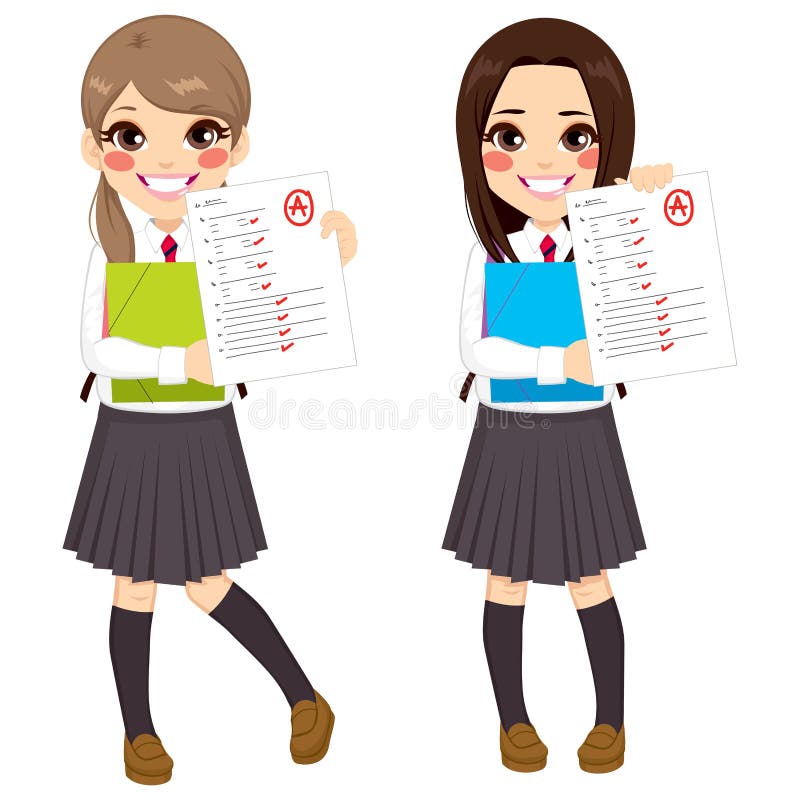 Student Girls Test Results stock vector. Illustration of smart - 75809452