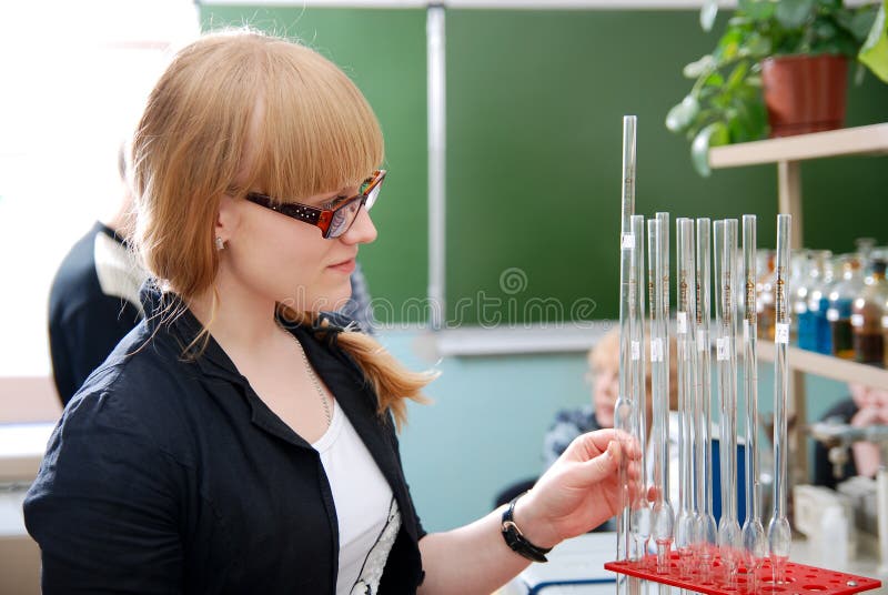 Students at Work in the Laboratory of Chemistry Stock Image - Image of ...