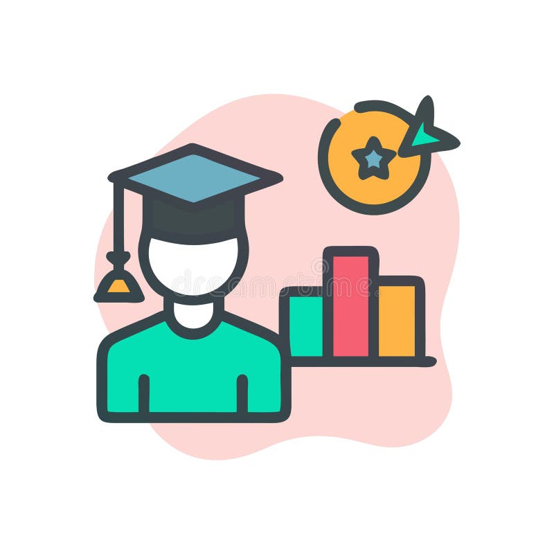 Student Goal Icon for Academic Success Stock Vector - Illustration of ...