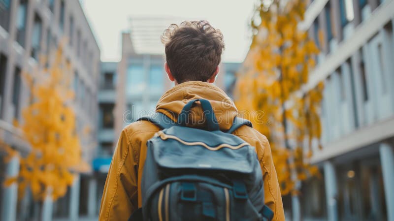 A Student Going into New College or University or Academy, Concept of ...