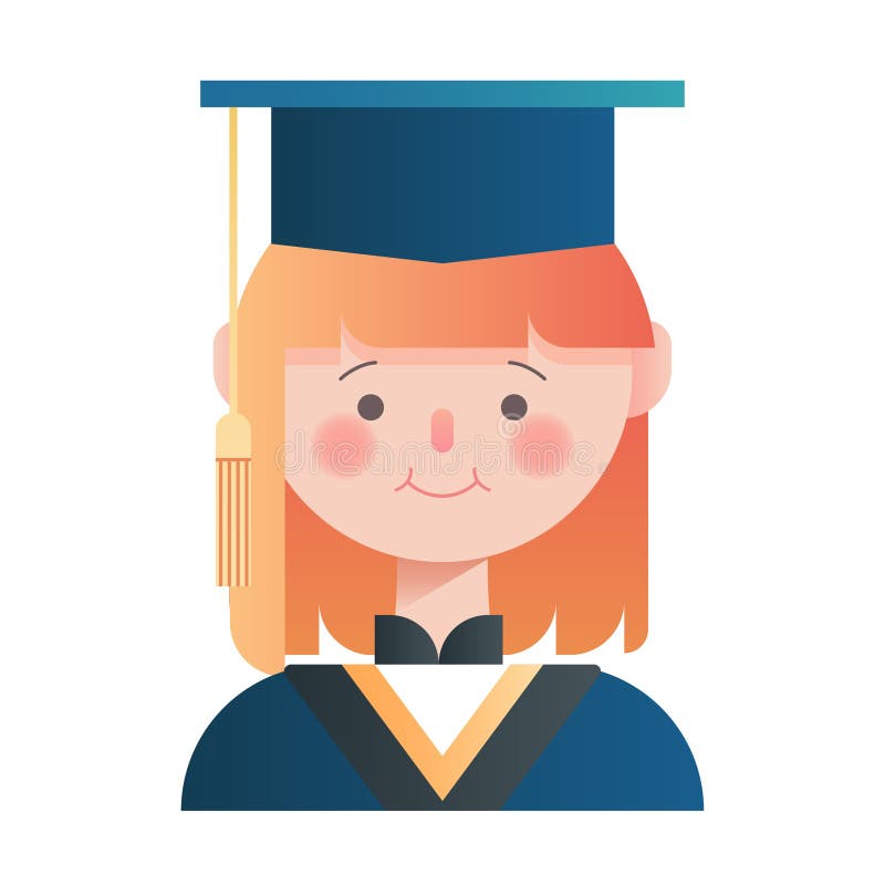 Student Gradient Illustration Stock Vector - Illustration of graduation ...