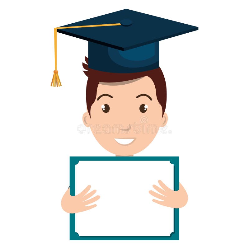 Student Graduate Avatar with Diploma Icon Stock Vector - Illustration ...