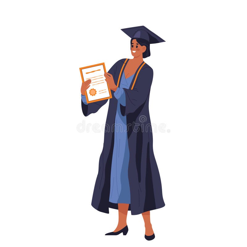 Student Graduate with Diploma. Vector Scholar. Stock Vector ...