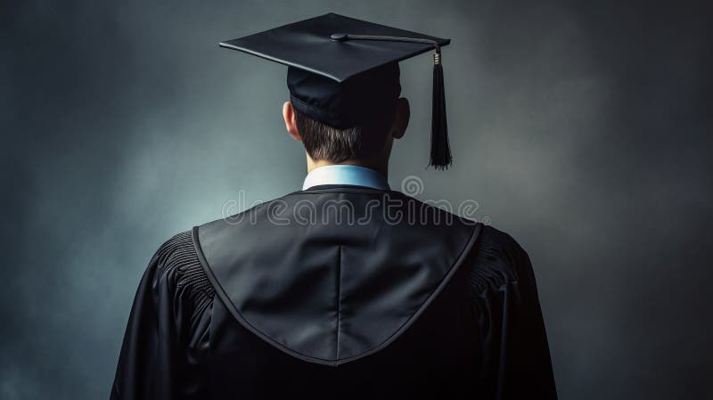 Student Graduate of the University Back View. Generative AI Stock ...