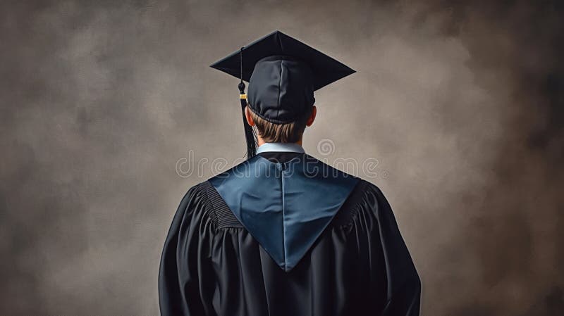 Student Graduate of the University Back View. Generative AI Stock ...