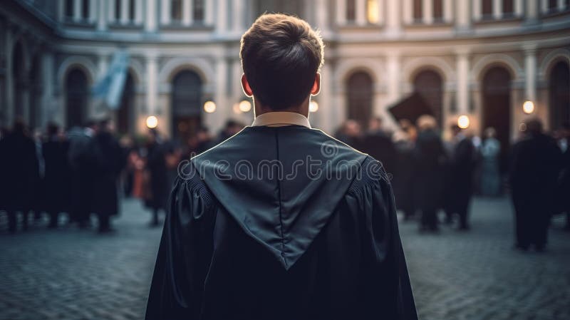 Student Graduate of the University Back View. Generative AI Stock ...