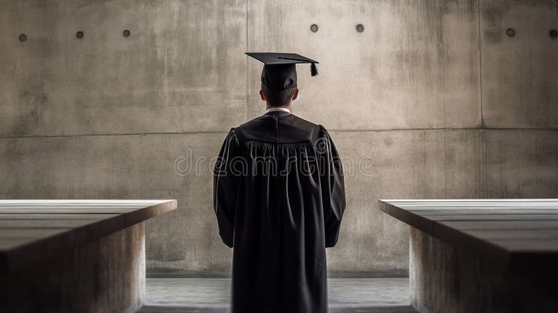 Student Graduate of the University Back View. Generative AI Stock ...