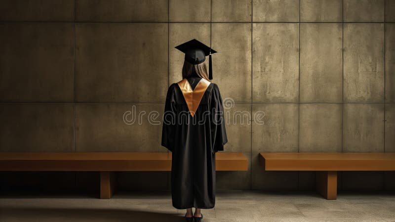 Student Graduate of the University Back View. Generative AI Stock ...
