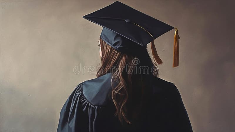 Student Graduate of the University Back View. Generative AI Stock ...