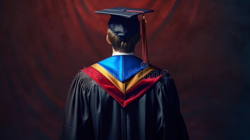Student Graduate of the University Back View. Generative AI Stock ...