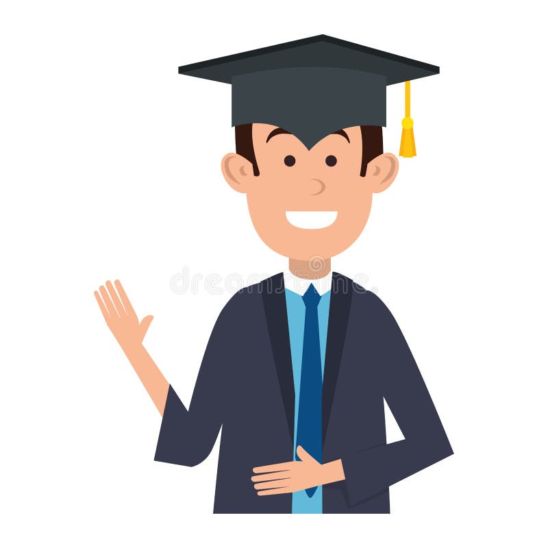 Student Graduated Avatar Character Stock Illustration - Illustration of ...