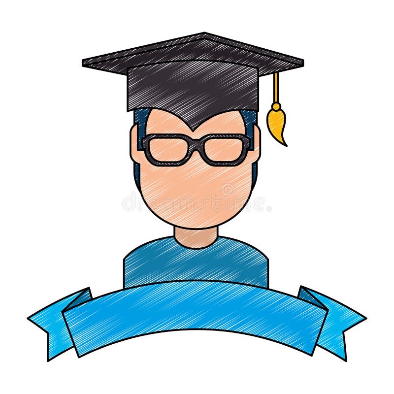 Student Graduated Avatar Character Stock Illustration - Illustration of ...