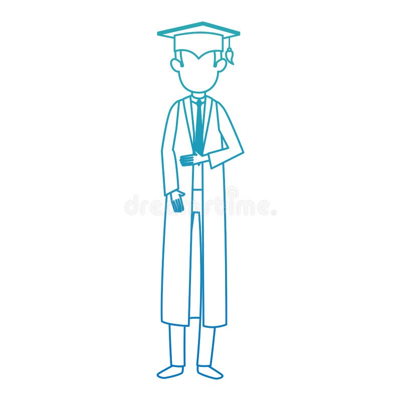 Student Graduated Avatar Character Stock Illustration - Illustration of ...