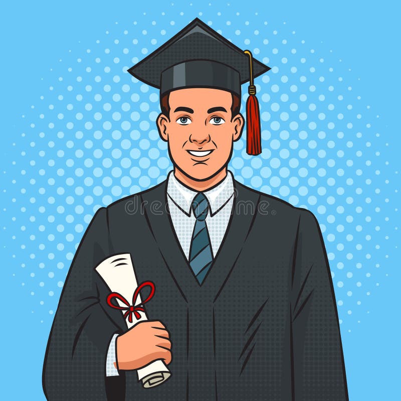 Student Graduated with Student Hat Vector Stock Vector - Illustration ...