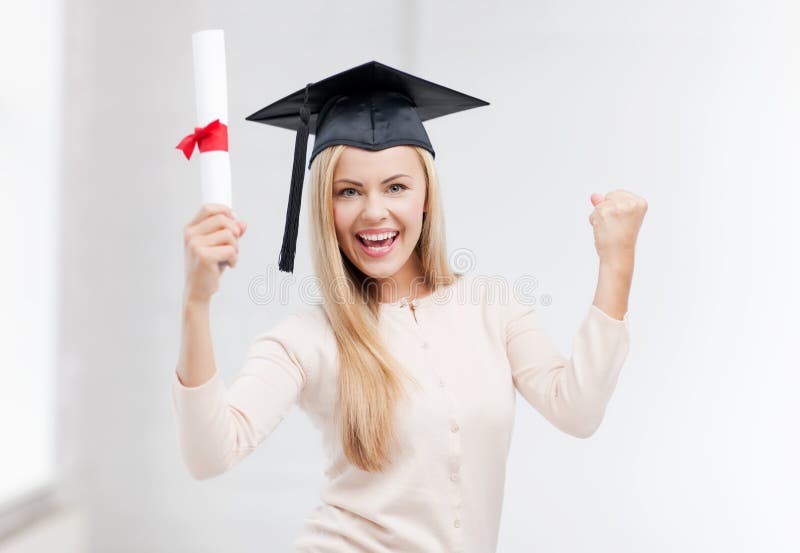 Student in Graduatie GLB Met Certificaat Stock Foto - Image of ...