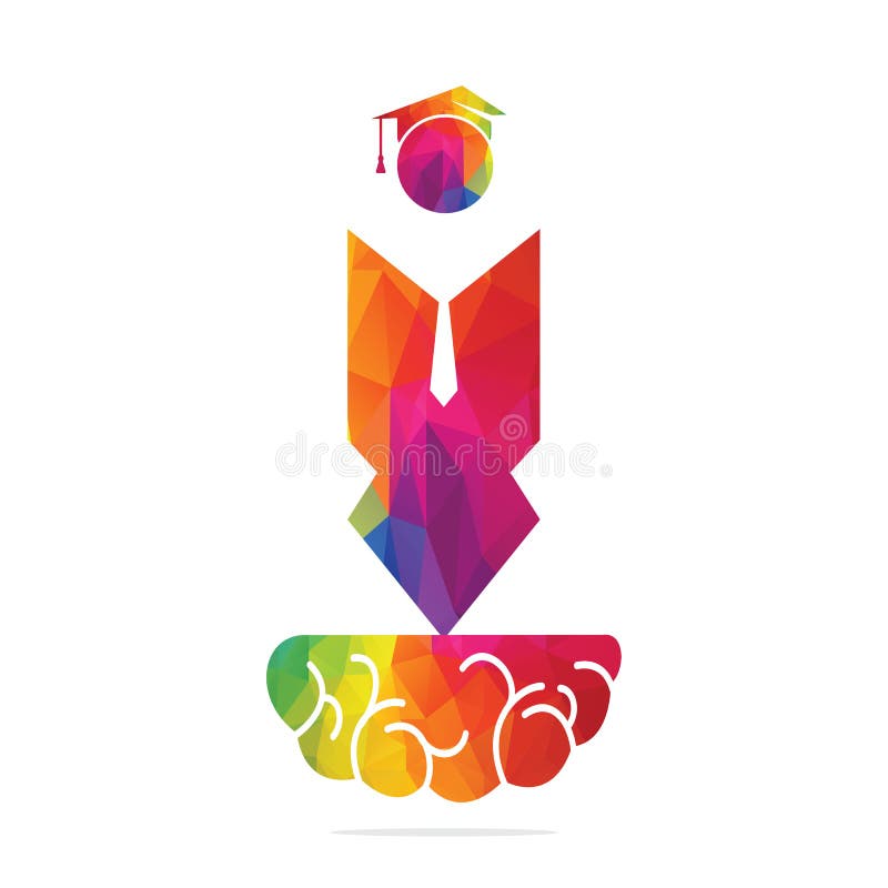 Student with Graduation Cap Logo Design Template. Stock Vector ...