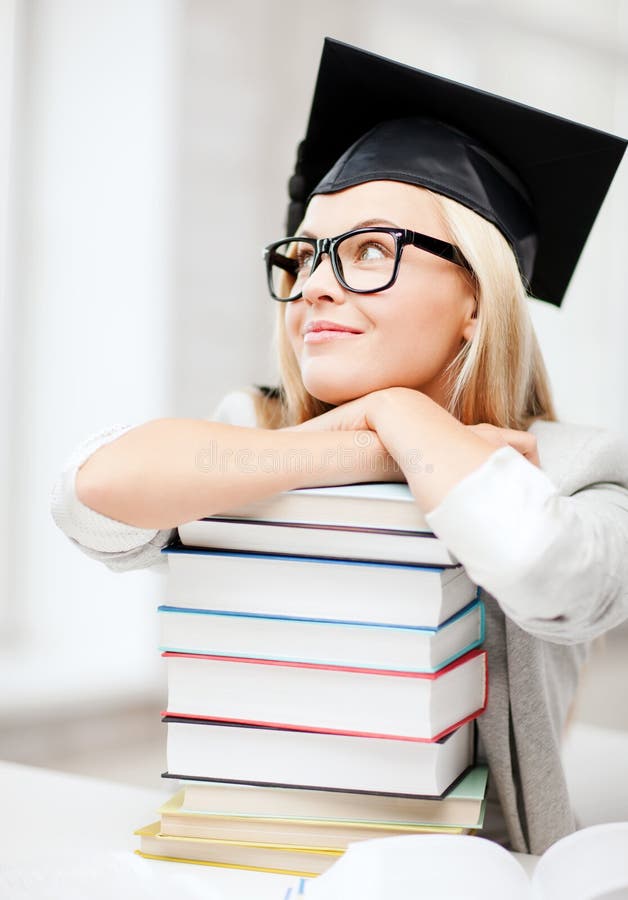 Student in graduation cap stock photo. Image of head - 34390586