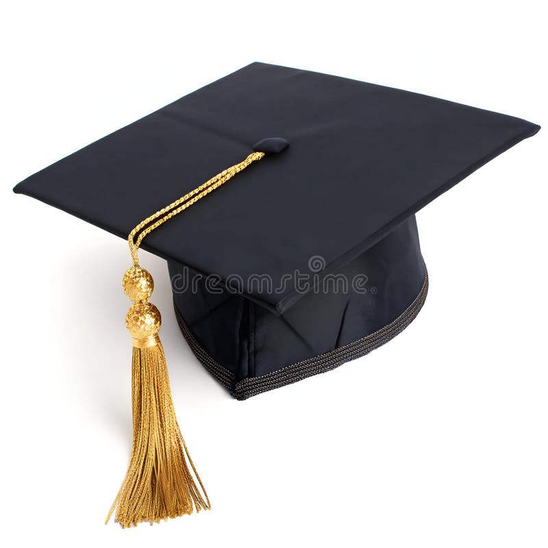 Student Graduation Cap with Gold Tassel, Academic Achievement Isolated ...