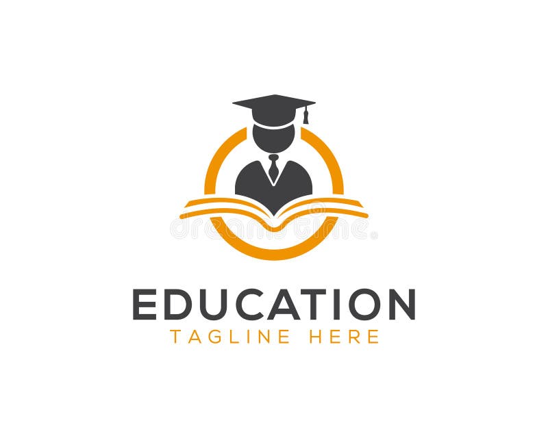 Student with Graduation Cap Logo Design. Stock Vector - Illustration of ...
