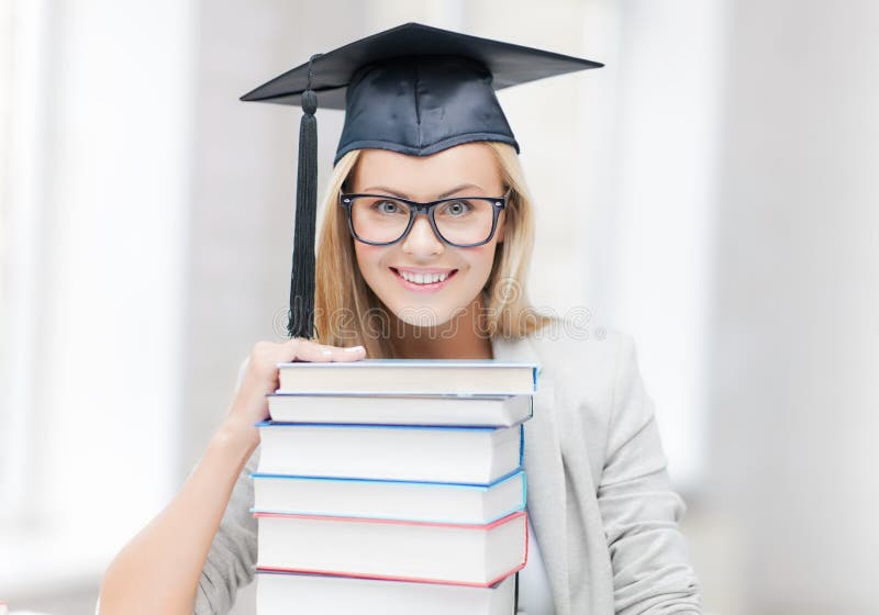 Happy Student in Graduation Cap Stock Image - Image of european, head ...