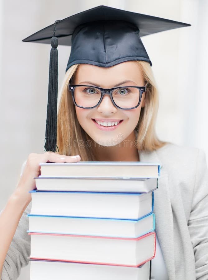 Student in graduation cap stock image. Image of college - 60588179