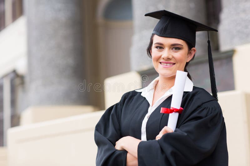 Student Graduation Certificate Stock Image - Image of close, happy ...