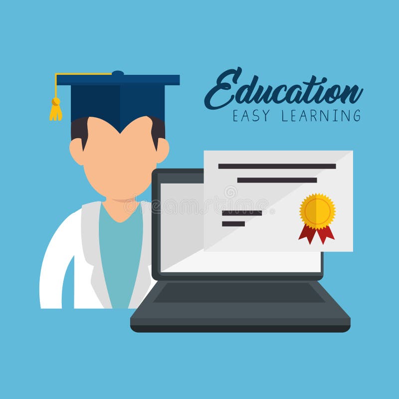 Student Graduation Easy Learning Stock Vector - Illustration of person ...