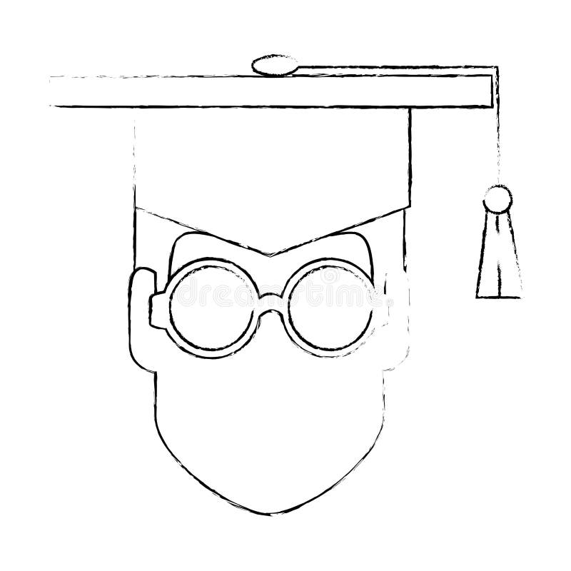 Graduation Head Icon Logo Design Stock Illustration - Illustration of ...