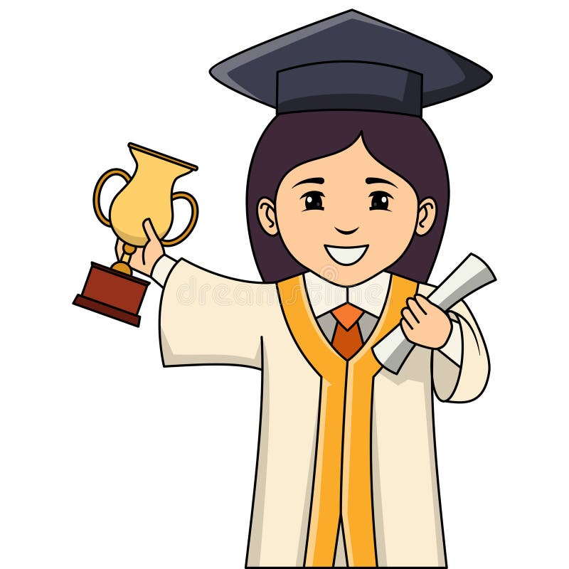 Student Graduation Illustration Stock Vector - Illustration of diploma ...