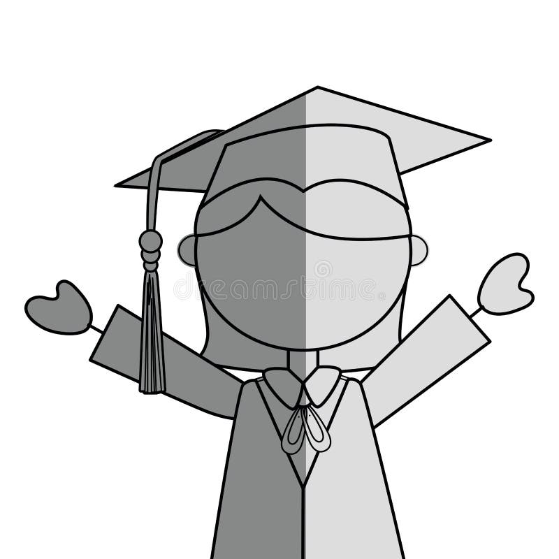 Student Graduation Uniform Icon Stock Illustration - Illustration of ...