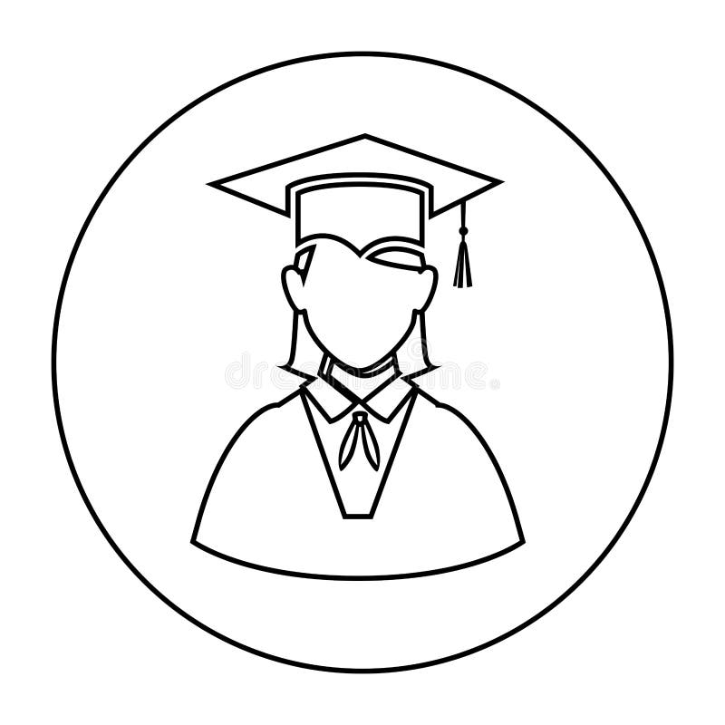 Student Graduation Uniform Icon Stock Illustration - Illustration of ...