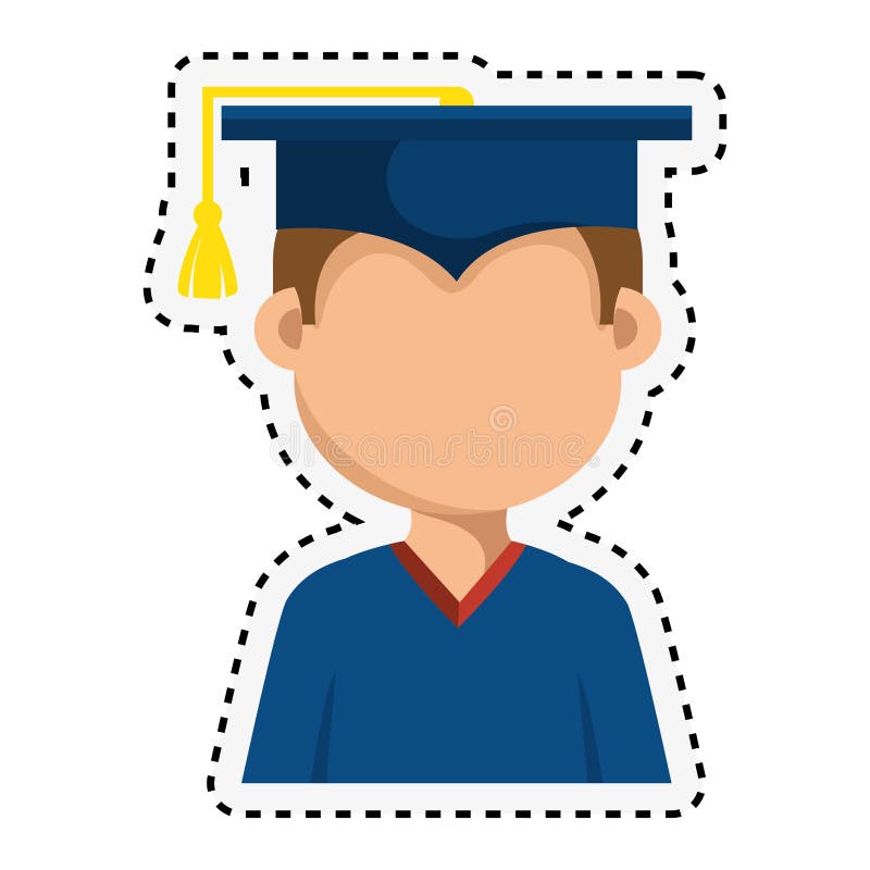 Student Graduation with Uniform Icon Stock Illustration - Illustration ...