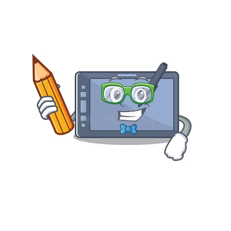 Student Graphic Tablet Character with Shape Mascot Stock Vector ...