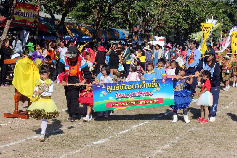 Student Group of Each School is Walking in Parade. Editorial Image ...
