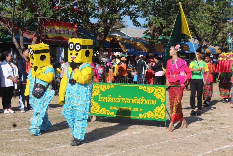 Student Group of Each School is Walking in Parade. Editorial Image ...
