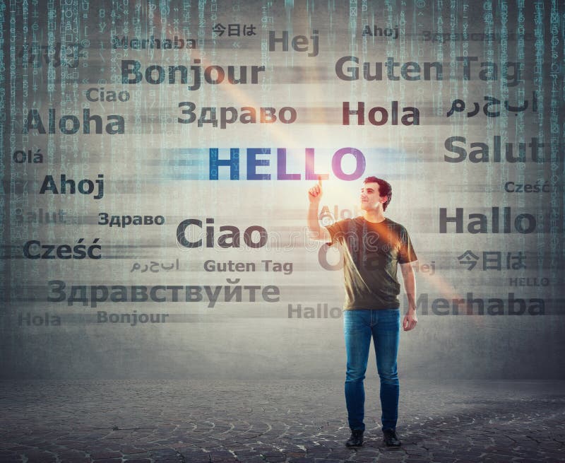 Word Hello in Different Languages, Presentation Background Stock Photo ...